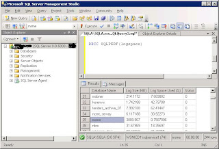 MS SQL SERVER 2008: Shrink log file size of Database