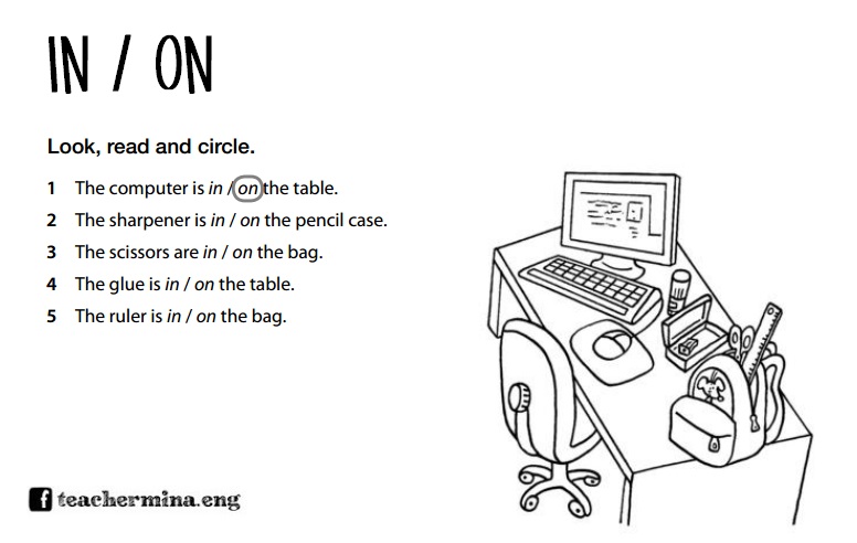 Teachermina: [activity] in / on