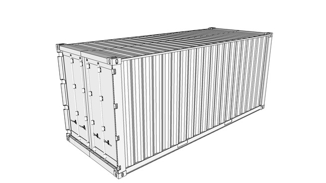 Shipping Container - 8'x20' - Sketchup Warehouse