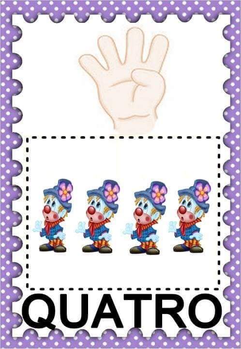 Numerais Cards coloridos e ilustrados dos números realcionando-os a ...