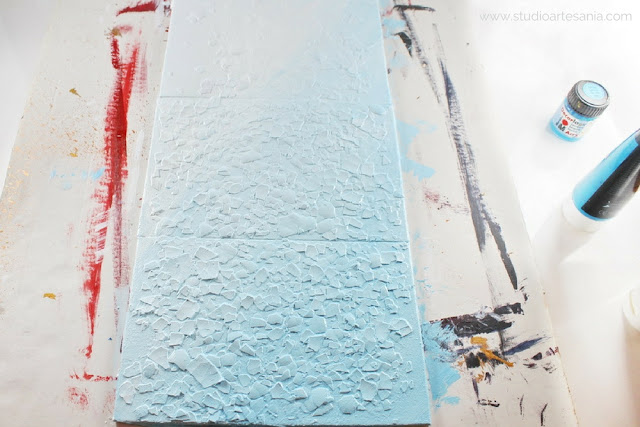 DIY Ombre texturized triptych painting - STUDIO ARTESANIA