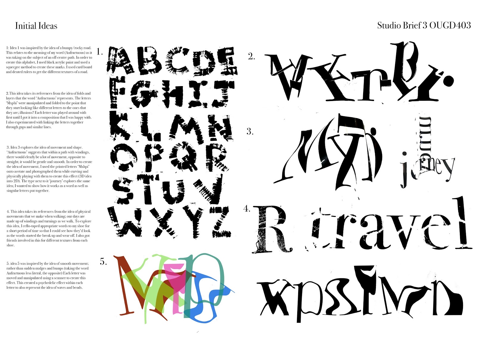 Studio Practice: 5 initial typeface ideas and research