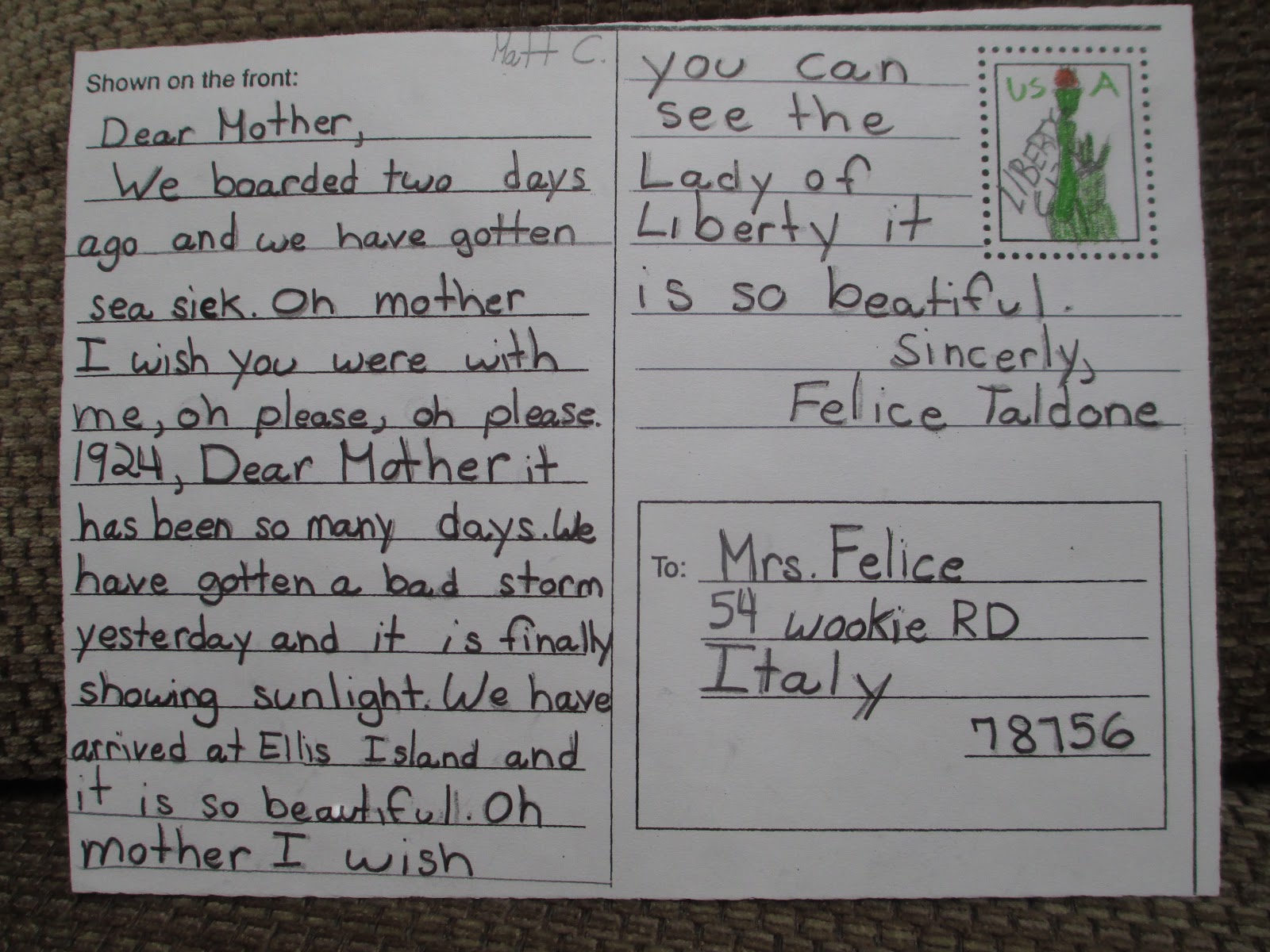 Fabulous in Fifth!: Postcards from Ellis Island