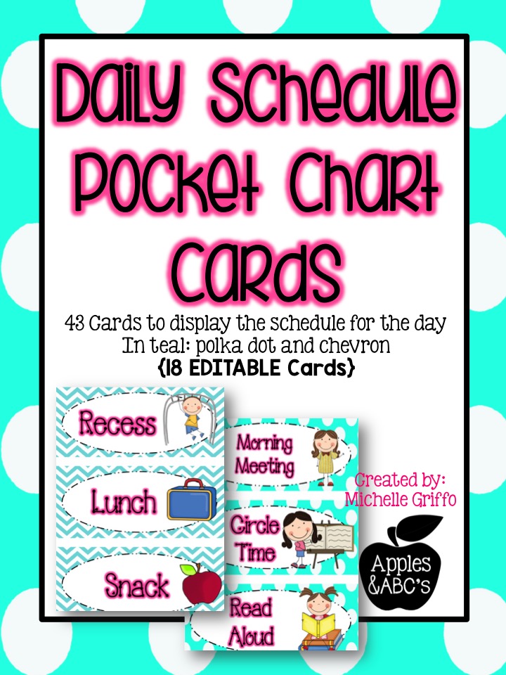 Daily Schedule Cards - Apples & ABC's