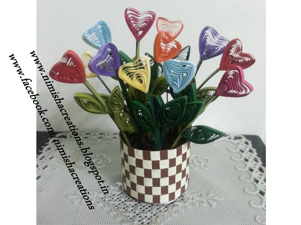 Nimisha's Creations: Basket of love.. miniature 3D Quilling