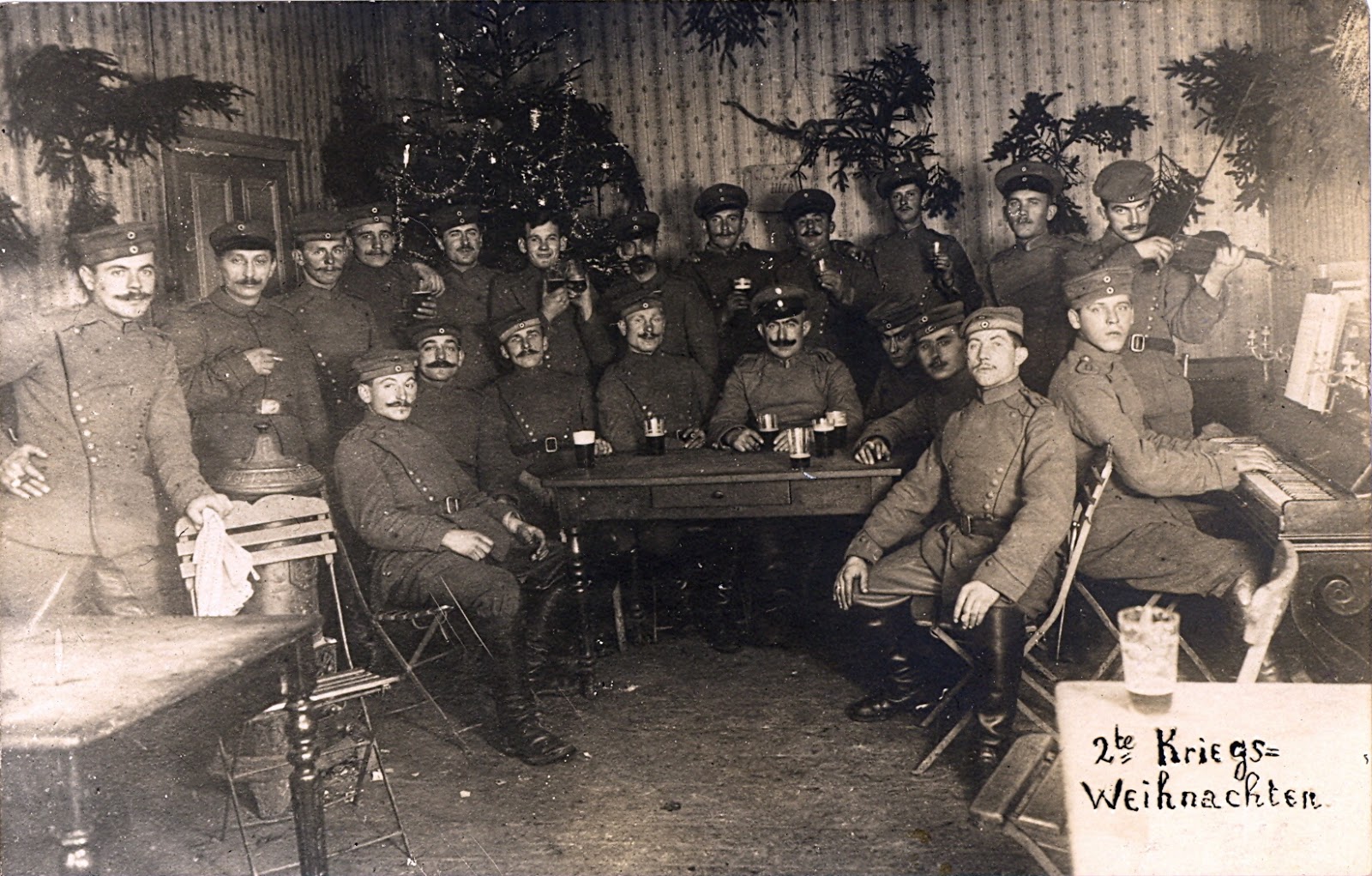 WWI German Soldiers Celebrate Christmas, 1916 ~ Vintage Everyday