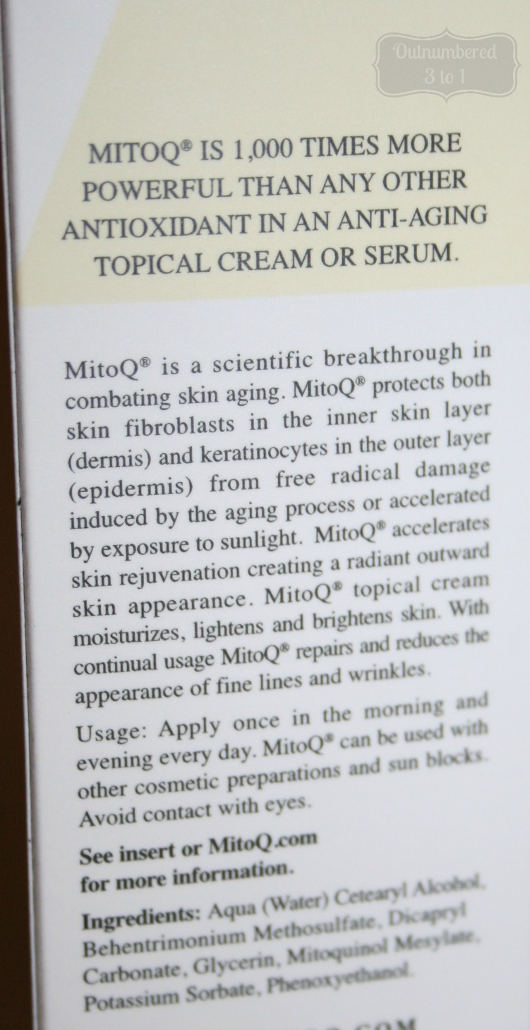 MitoQ Anti-Aging Skincare Review - Outnumbered 3 to 1