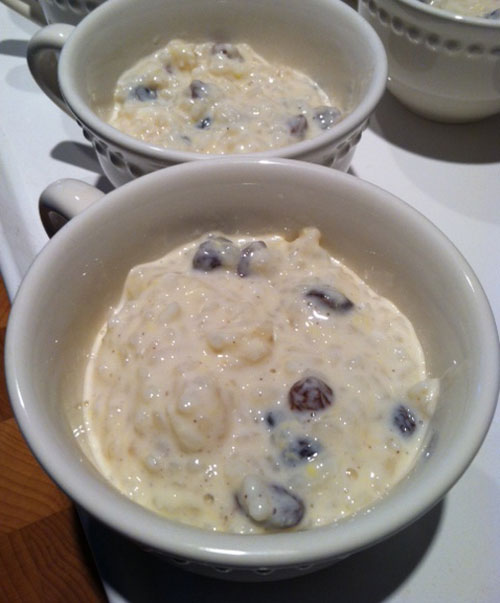 Sous Chef Baby: Rum Raisin Rice Pudding with Warm Apples and Whipped Cream