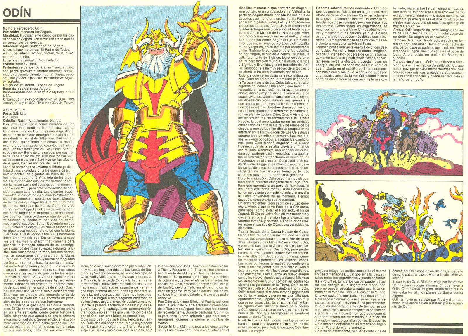 Fichas de Superheroes Marvel y DC: Odin