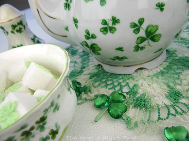 The Nest at Finch Rest: Shamrock china tea things....