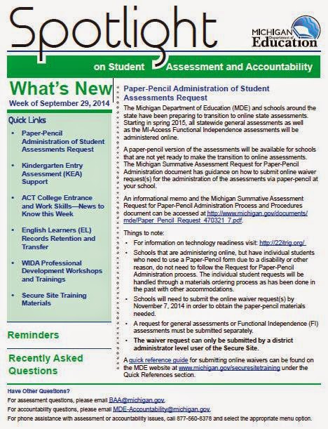 Minds on Mathematics: Spotlight: Michigan Assessment and Accountability ...