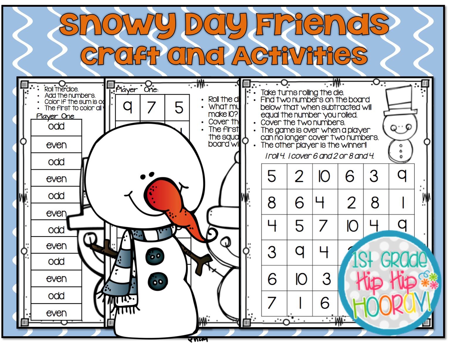 1st Grade Hip Hip Hooray!: Snowmen Friends...Activities and Craft