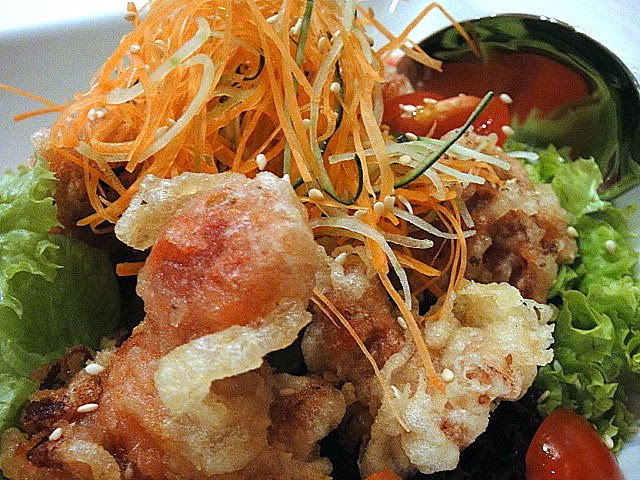 Octopus tempura salad. Another winner, with brilliantly battered baby ...