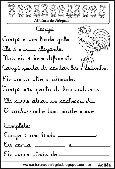 PEQUENOS TEXTOS INFANTIS PARA O 1º ANO - Mistura de Alegria