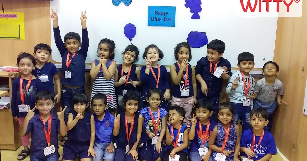 On the top of the World...: Blue Day Celebration by Jr. Kg. Section at ...