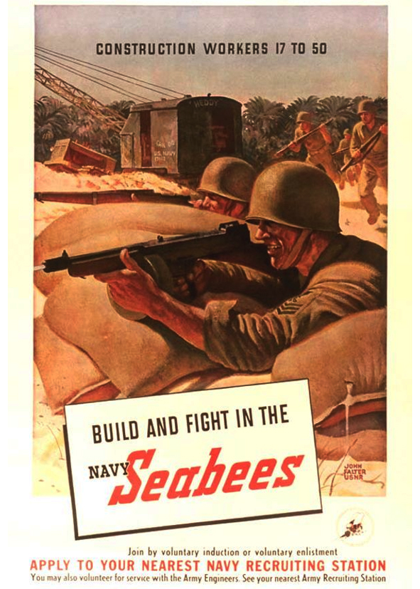 United States Navy: Quonset Huts: Seabee Recruitment Posters