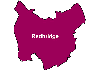 Redbridge Map Region Political | Map of London Political Regional
