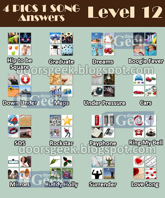 4 Pics 1 Song - Level 12 Answers ~ Doors Geek
