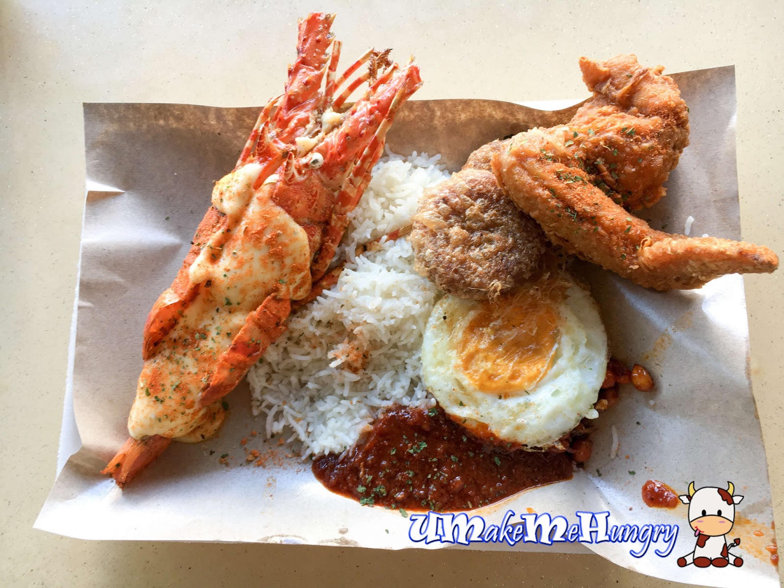 Another view of Lobster Nasi Lemak