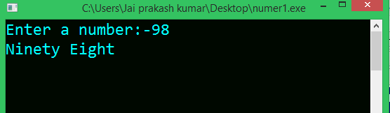 Write a program in C to convert given number into word.(1 to 100)