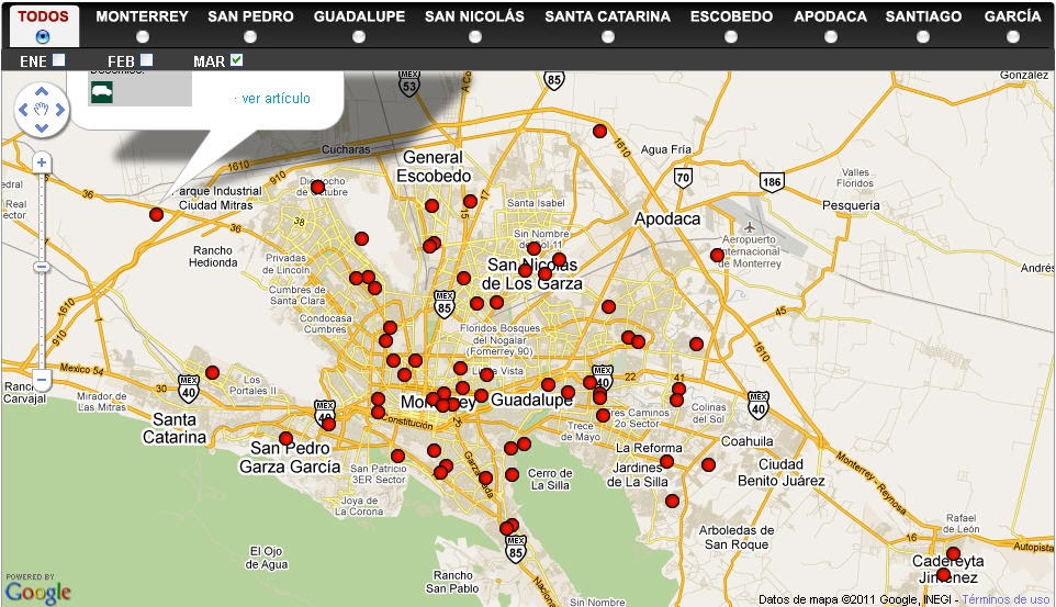 Monterrey zonas de riesgo