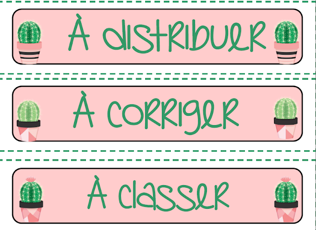 Trois filles et l'enseignement autrement: Suite des étiquettes cactus