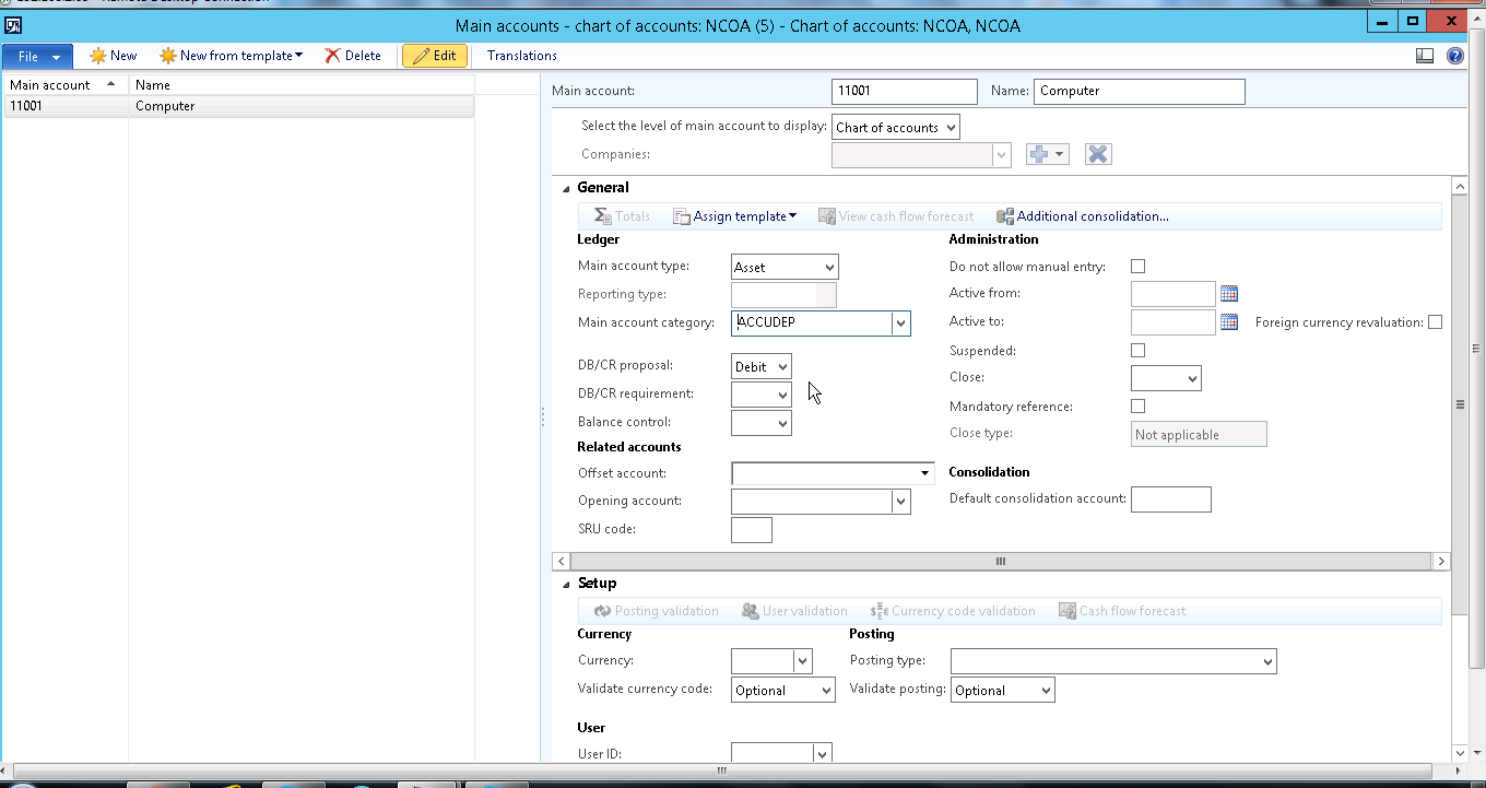 Dynamic 365 Finance and Operations: Chart of Account & Main Account in ...