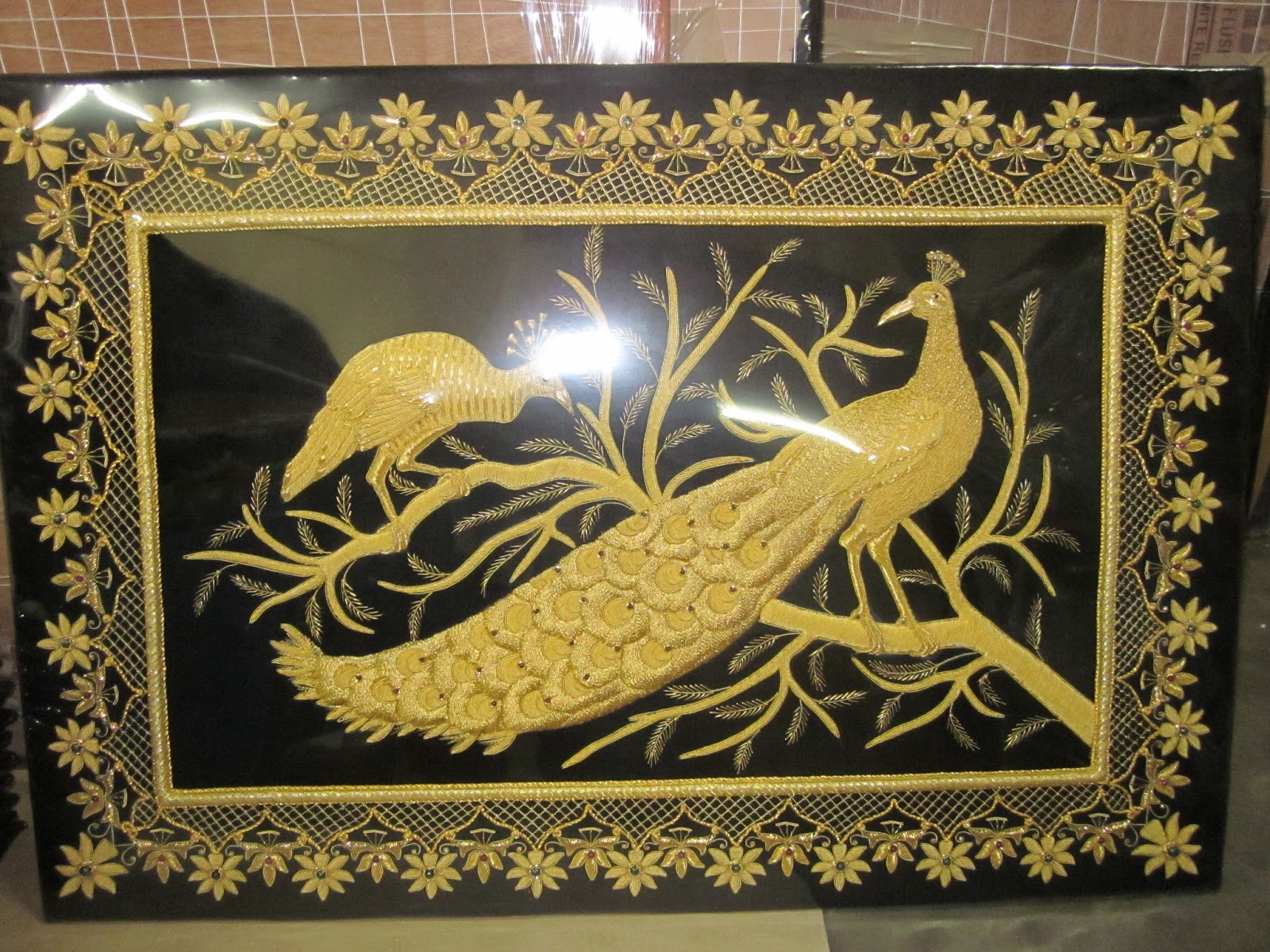 Embroidery Zari Art And Jewels Carpets for Wall Hanging: Zari Art The ...