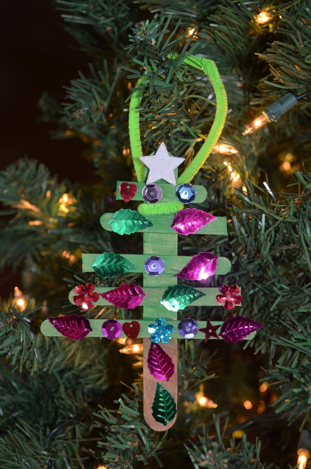 Popsicle Stick Christmas Tree Ornaments - Family Balance Sheet
