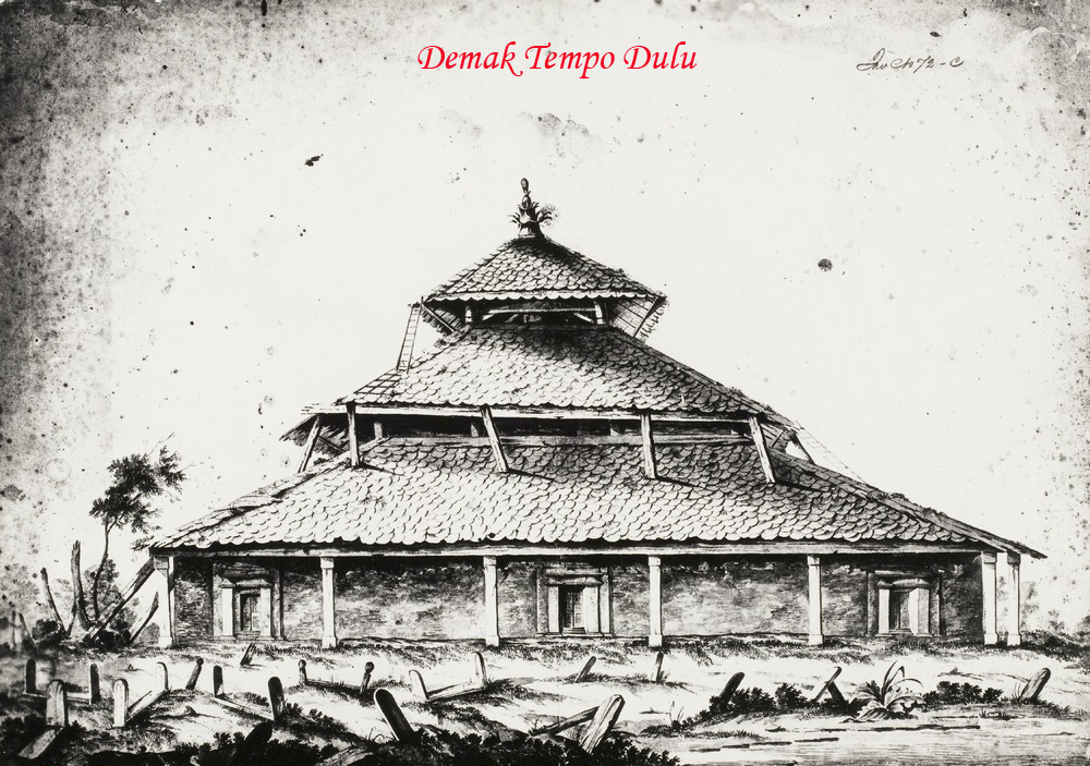 Lukisan Masjid Agung Demak Awal Tahun 1900an - Demak Tempo Dulu