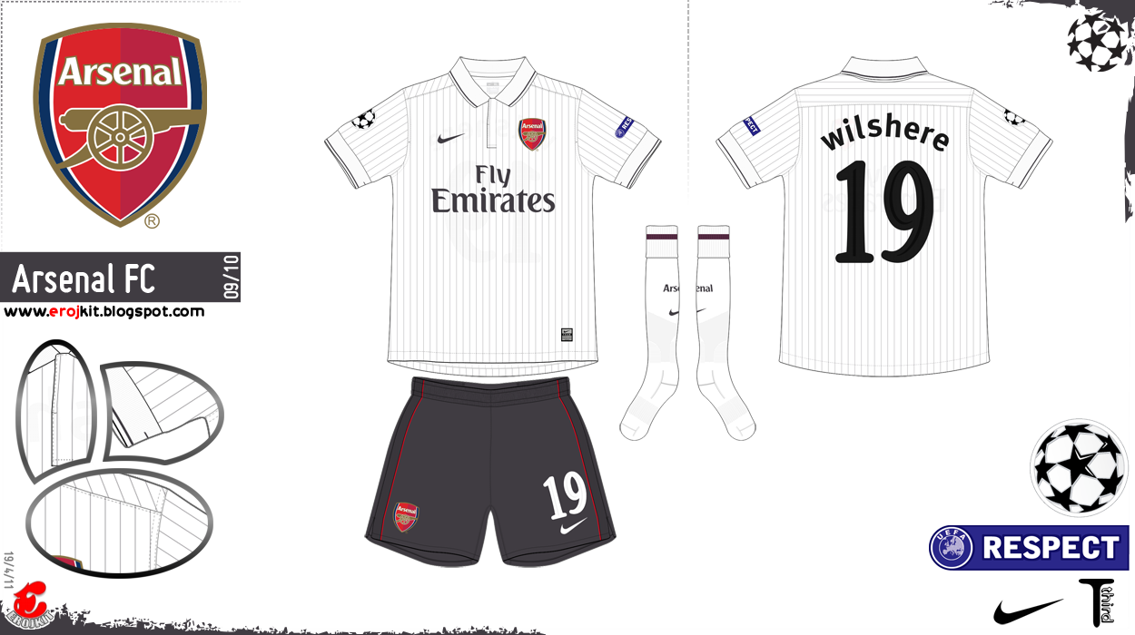 Kit Design, by eroj: 2009-10 Arsenal (Away e Third)