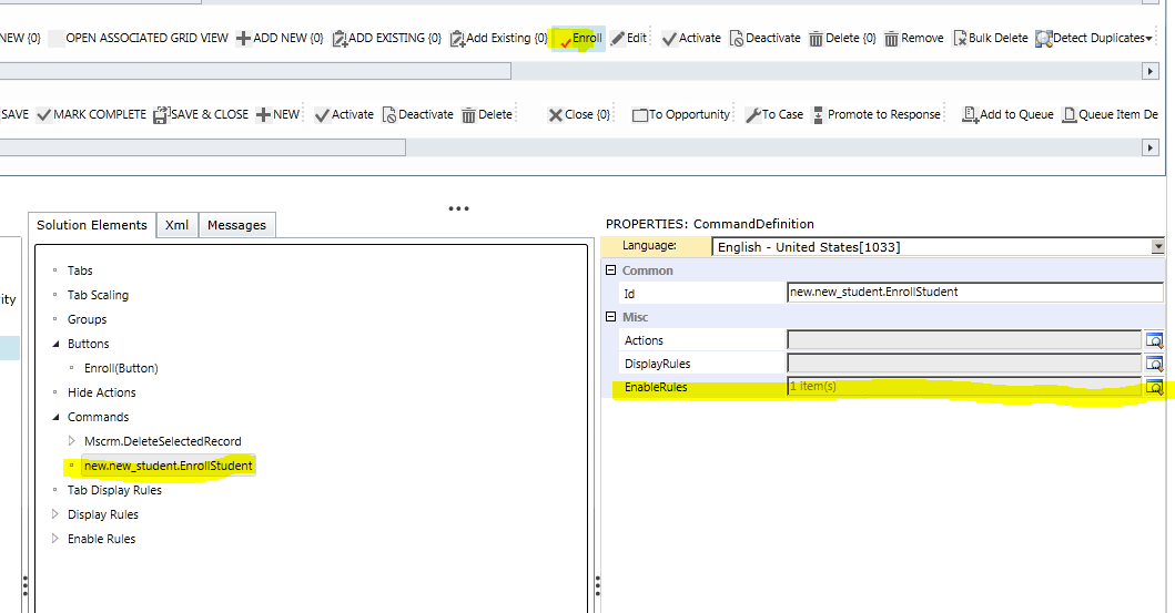 MS CRM Customization: Hide Ribbon Button based on View selected