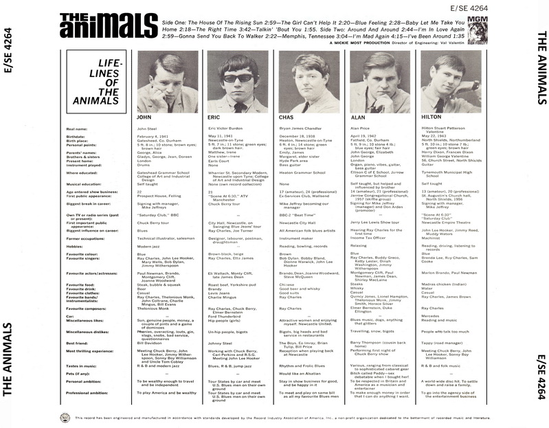 ENTRE MUSICA: THE ANIMALS - The Animals (1964)
