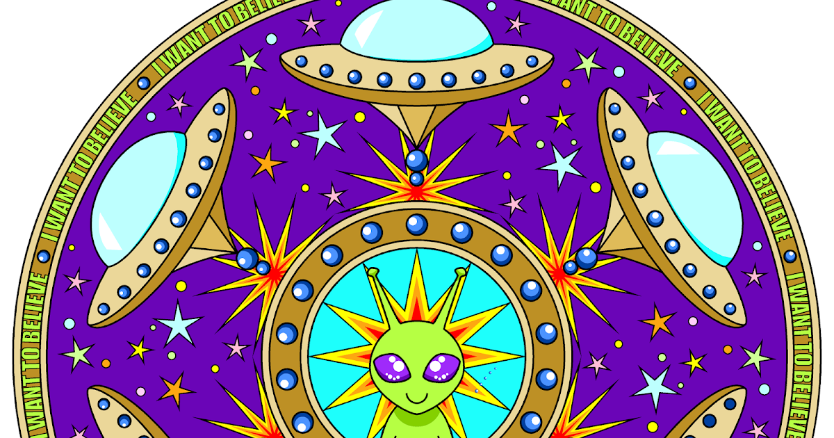 Don't Eat the Paste: Alien Mandala to print and color