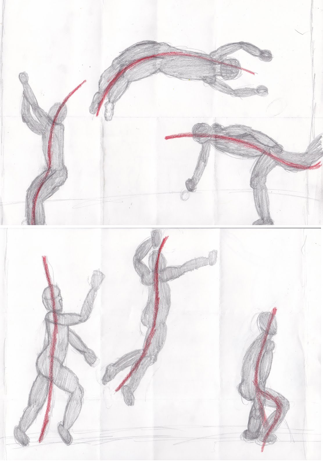Fundamentals of Art 2: Week 2: Figure Drawing and Line of action poses