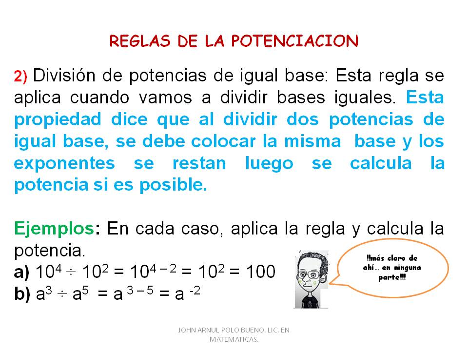 Arriba la matematica: POTENCIACIÓN, EXPLICACIÓN Y EJERCICIOS