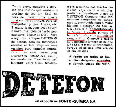 ANOS DOURADOS: IMAGENS & FATOS: IMAGENS - Anúncio: "DETEFON"