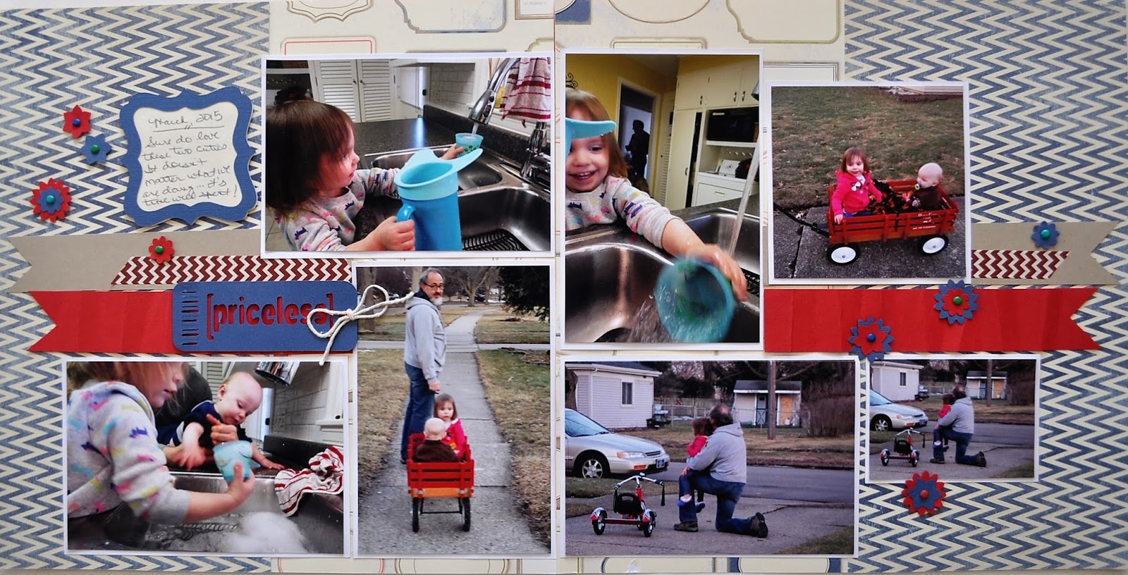 Random Memories: Two Page Scrapbook Layout - "Priceless"