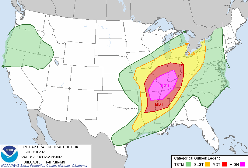 MWN Blog: Brief update on severe weather outbreak expected later today