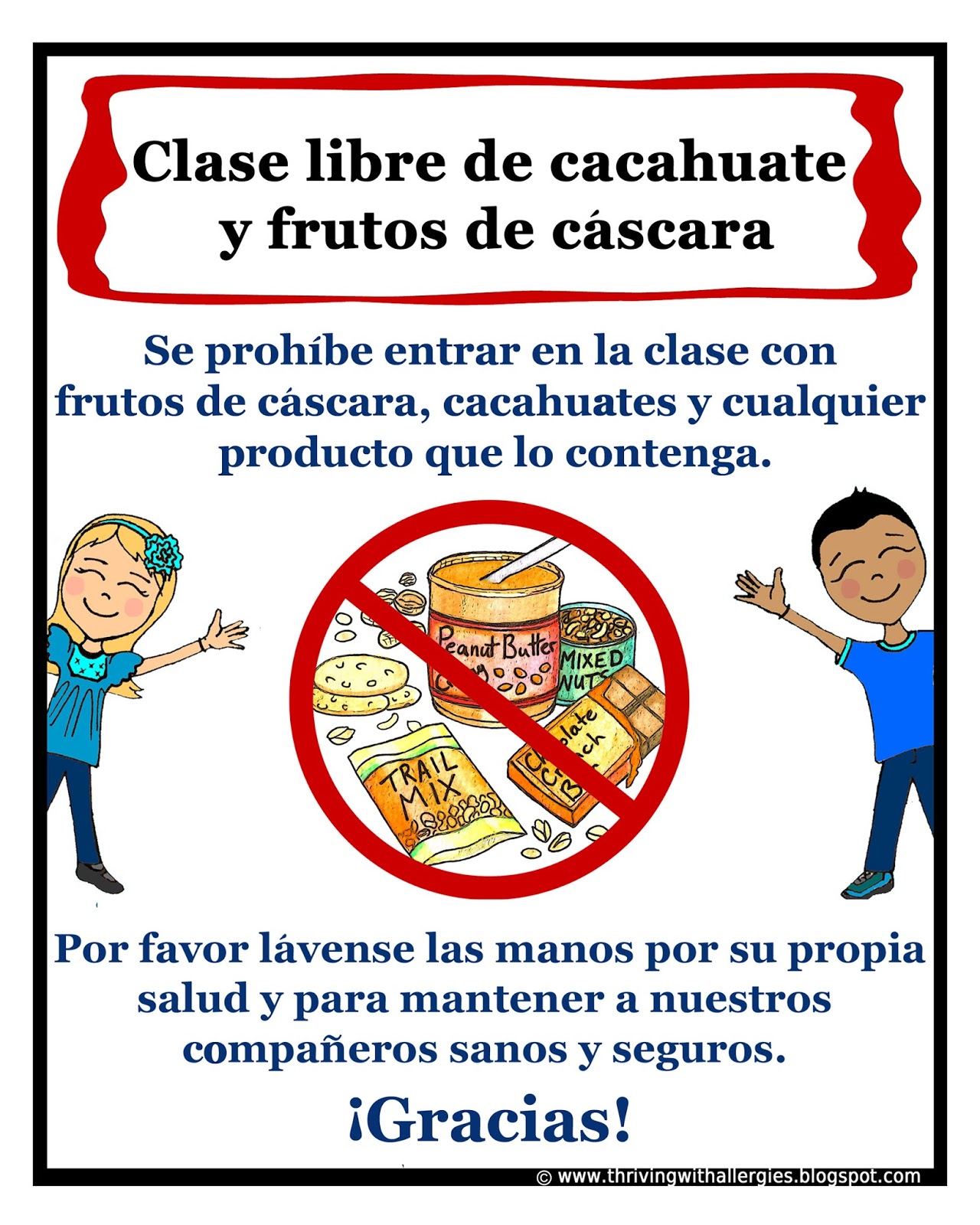Thriving With Allergies: Spanish Peanut and Tree-nut Free Classroom ...