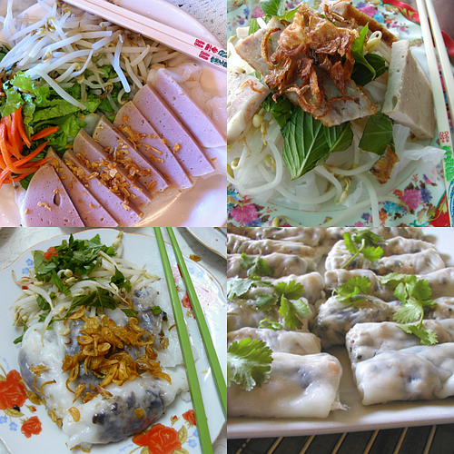 Homemade Vietnamese food: Banh Cuon - Rice Noodle Rolls