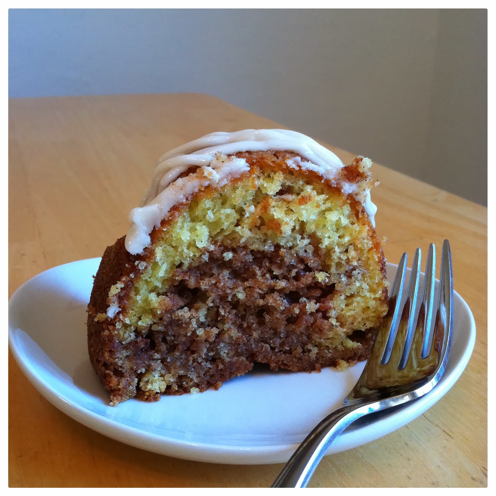 Courting Contentment: Cinnamon Swirl Bundt Cake with Vanilla Glaze