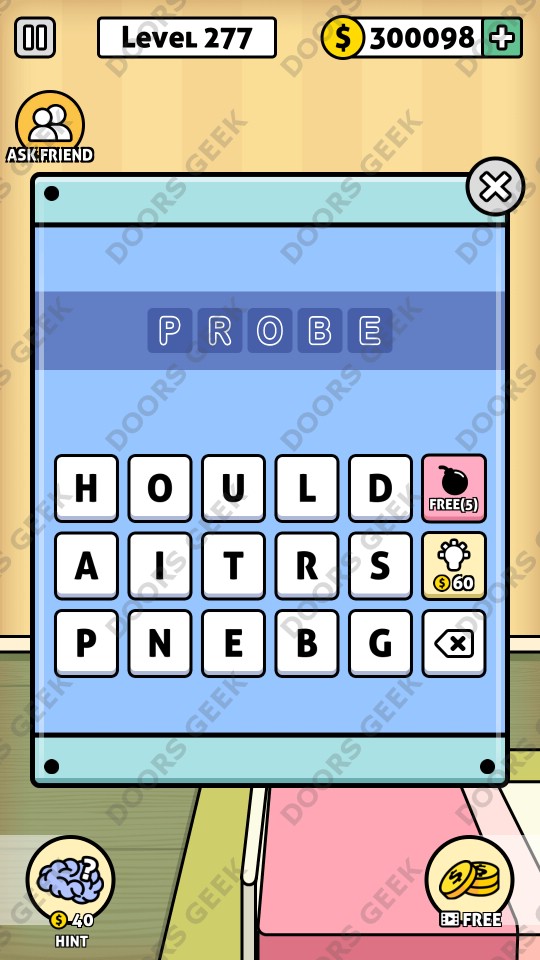 Escape Room: Mystery Word Level 277 Answer ~ Doors Geek