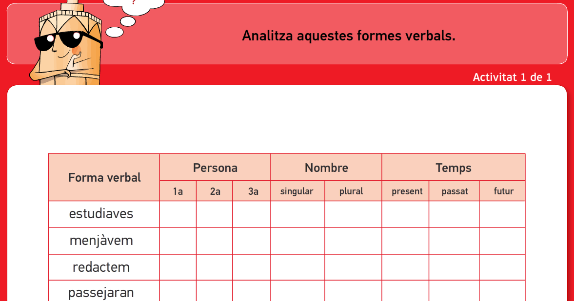 La classe del Jonathan: LES FORMES VERBALS