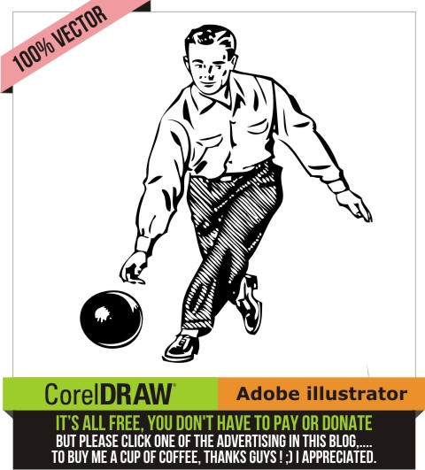 Bowling Retro Vector - Vintage and Retro Vector