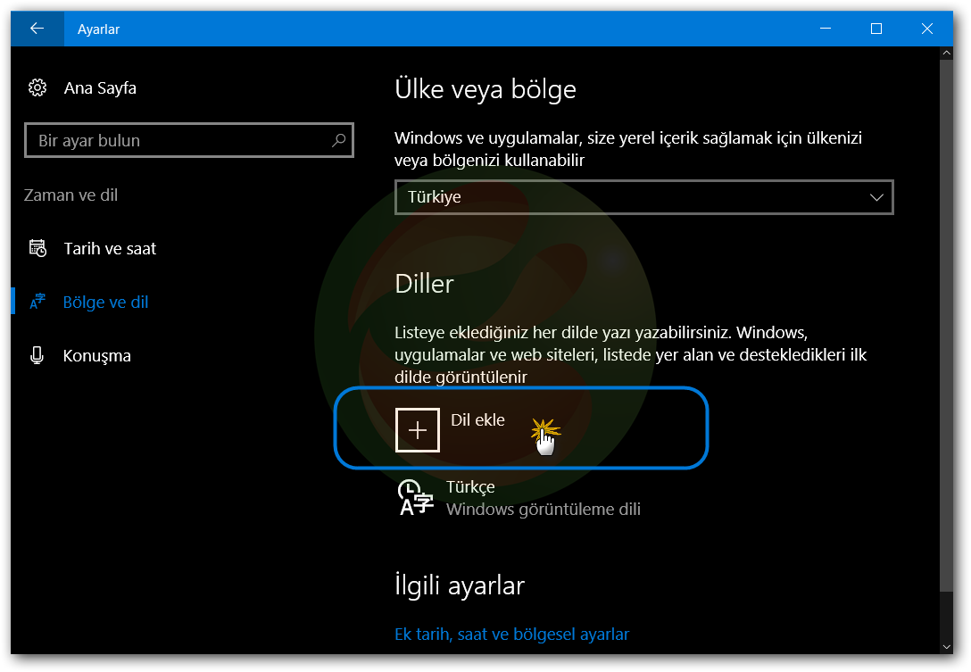 Windows 10 - Dil Eklemek Windows 10