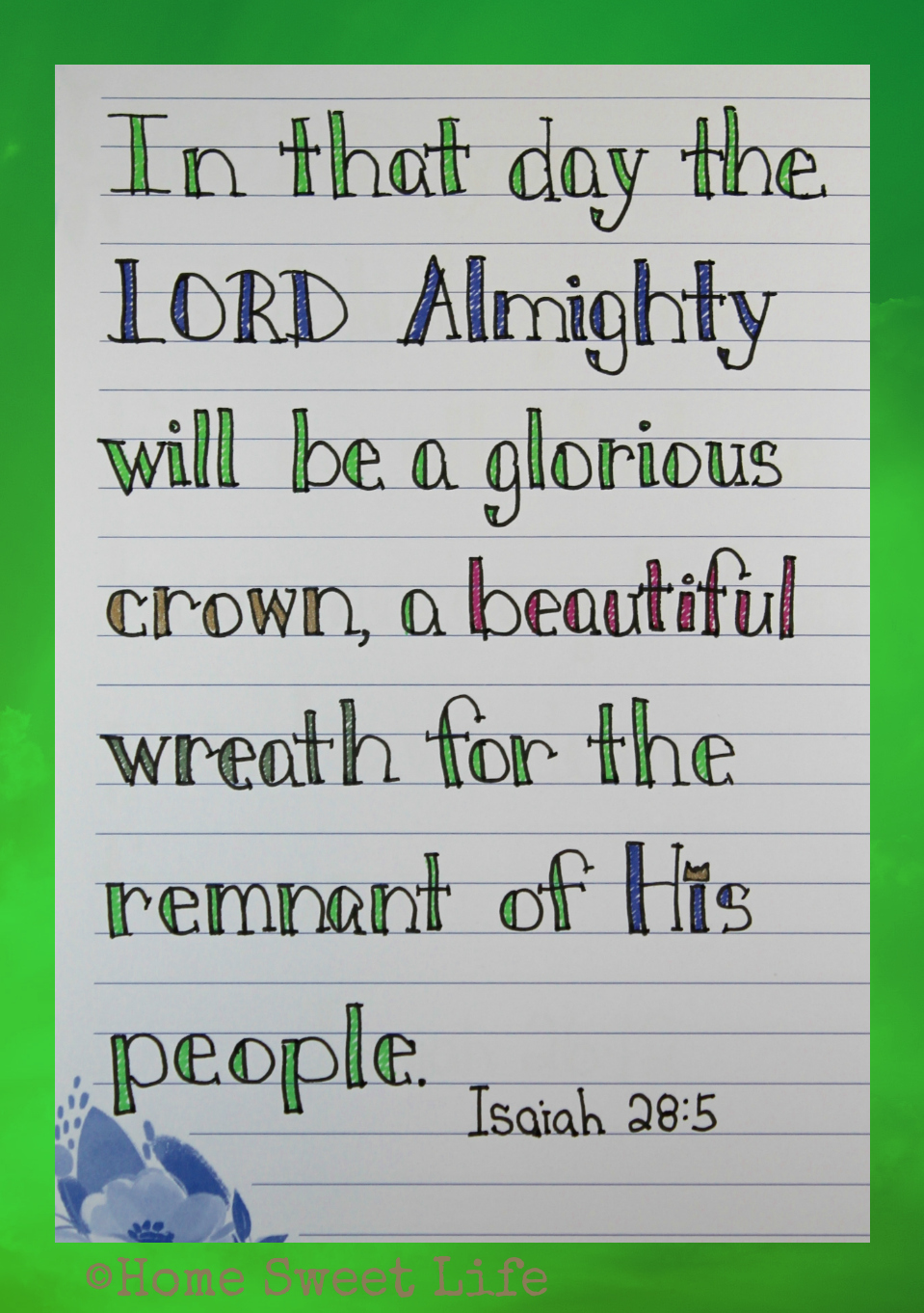 Home Sweet Life: Isaiah 28:5