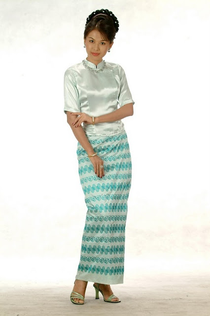Myanmar Celebrities: Myanmar Traditional Dress- Su Shune Lae