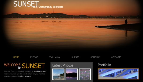 Free CSS Beach Sunset Web2.0 Website Template