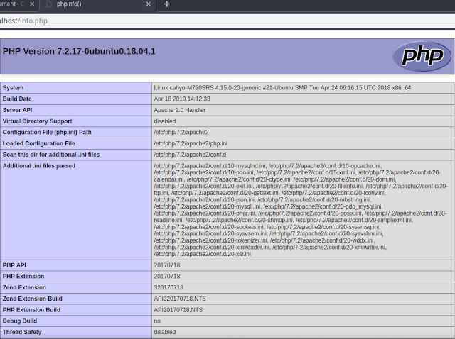 Install Apache2,PHP, dan MySql di linux mint 19.1 - Secure Instrument